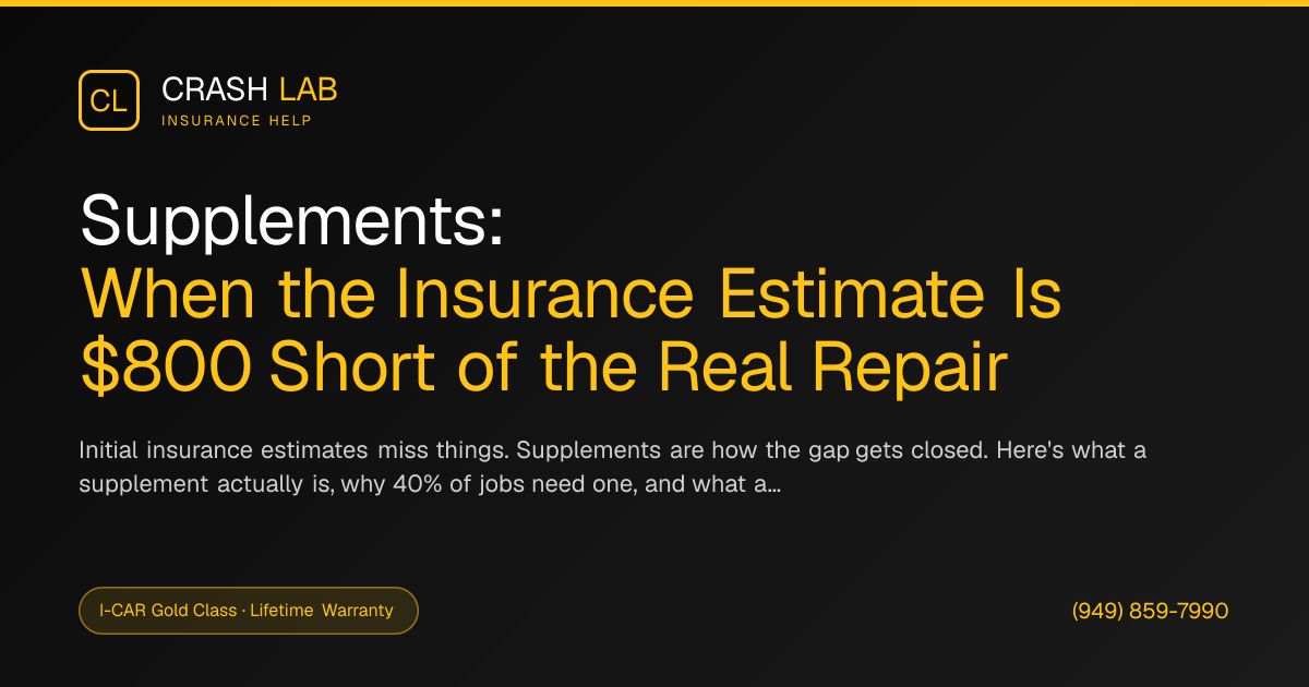 Supplements: When the Insurance Estimate Is $800 Short of the Real ...
